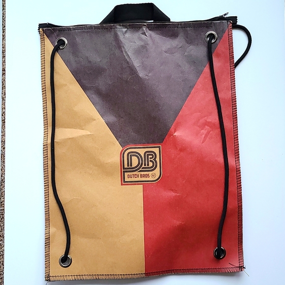 Dutch Bros | Bags | Dutch Bros Coffee Backpack Bag Tan Burgundy Black ...